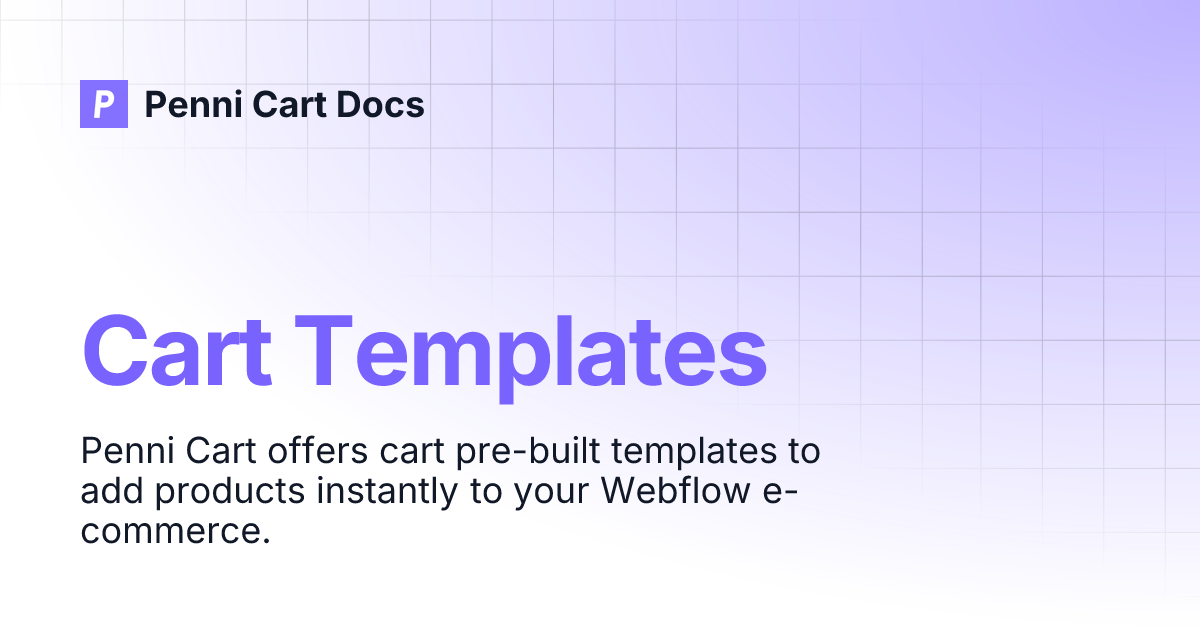 Cart Templates | Penni Cart Docs