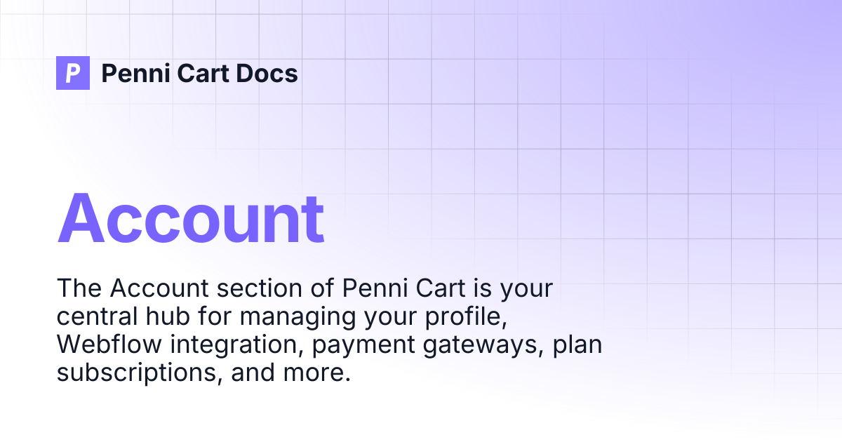 Account | Penni Cart Docs